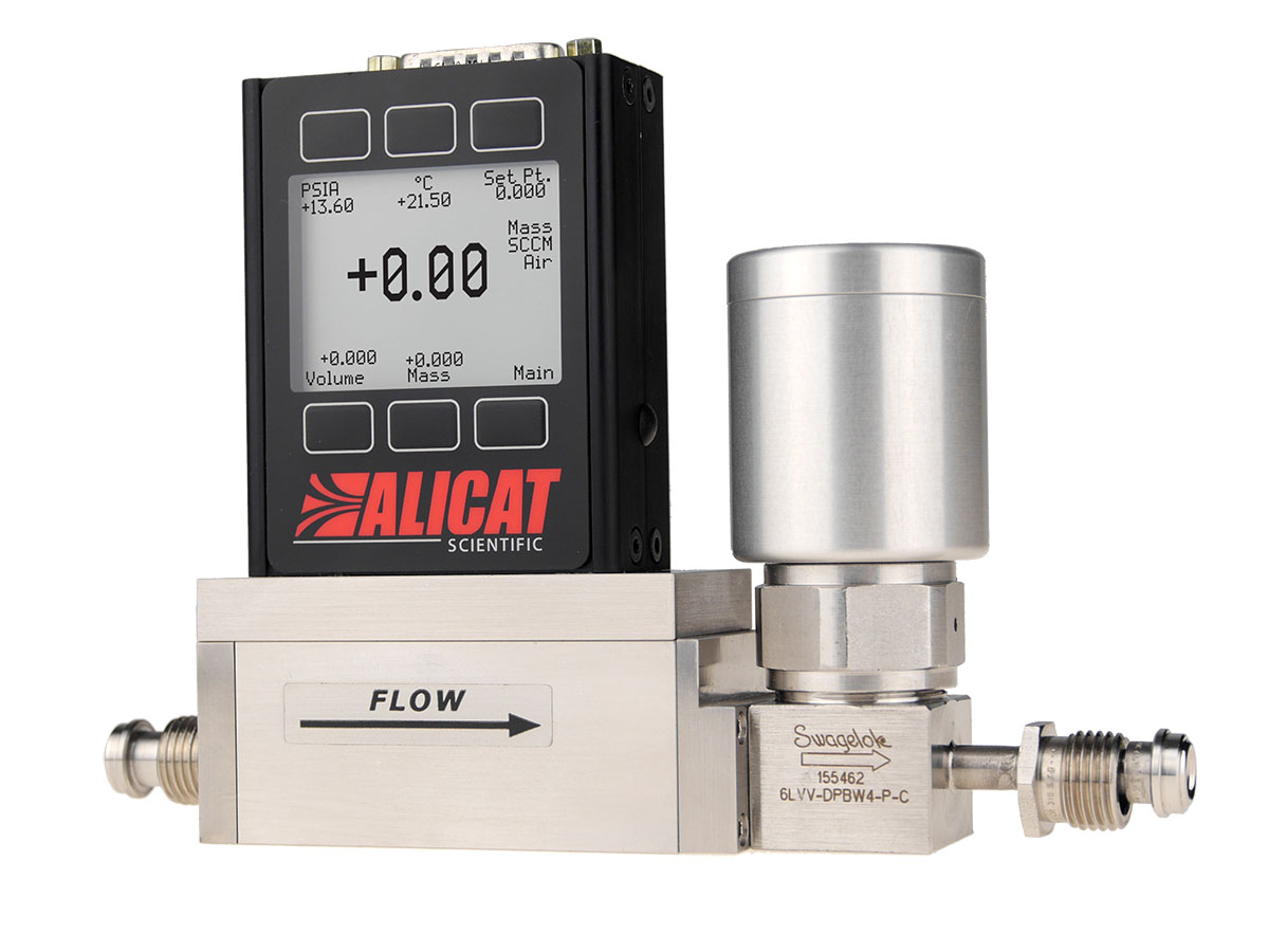 Alicat MCV Mass Flow Controller with integrated shutoff valve, 0-100 ...